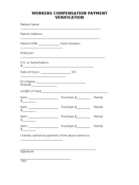 Workcomp Payment Verification Pdf