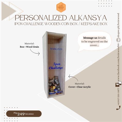 Personalized Alkansya Ipon Challenge Wooden Box Coin Box Shopee Philippines