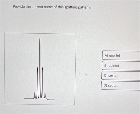Solved Provide The Correct Name Of This Splitting Pattern Chegg