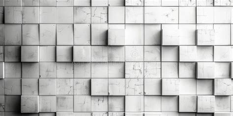 Grid Pattern Texture Featuring Raised Cubes On A White Background Stock
