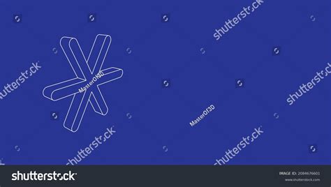 Outline Large Astrological Sextile Symbol Made Stock Vector Royalty