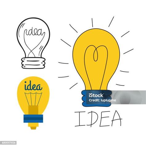 만화 램프 전구 디자인 평면 벡터 일러스트 레이 션 전기 아이디어 밝은 그래픽 솔루션 개념 권위에 대한 스톡 벡터 아트 및 기타 이미지 권위 그래픽 프린트 금속
