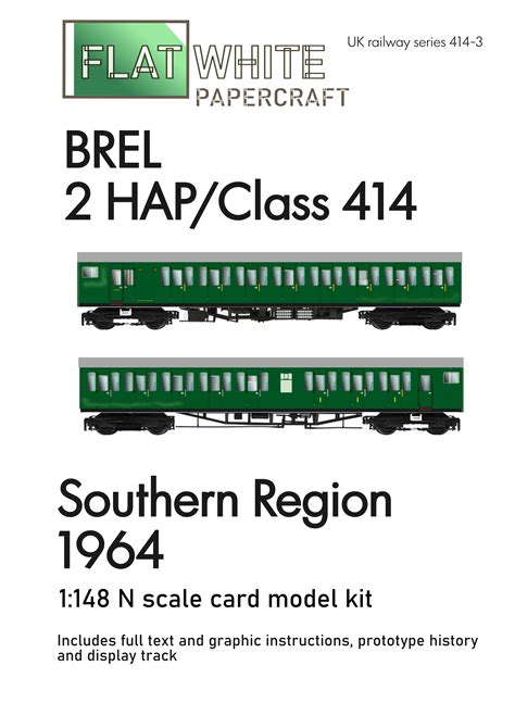 1148 Scale Class 414 2 Hap Southern Region Green Paper Model