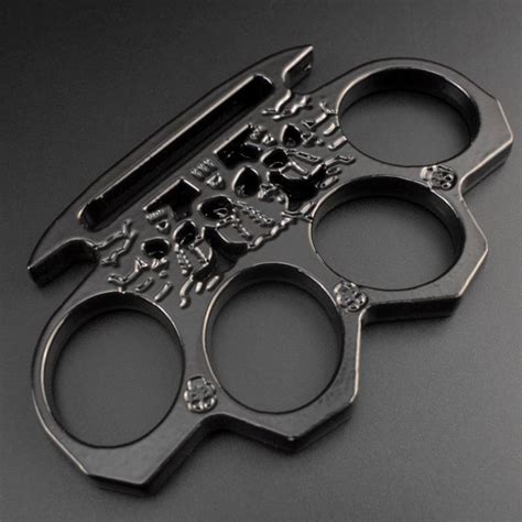 Ghost Solid Brass Knuckles Duster For Self Defense Window Breaker Ed Boxkatana