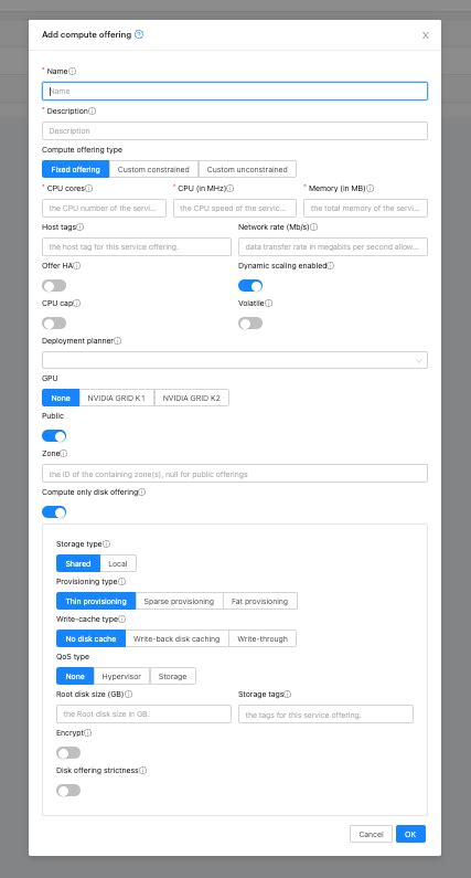 Service Offerings Disk Offerings Network Offerings And Templates — Apache Cloudstack 42010