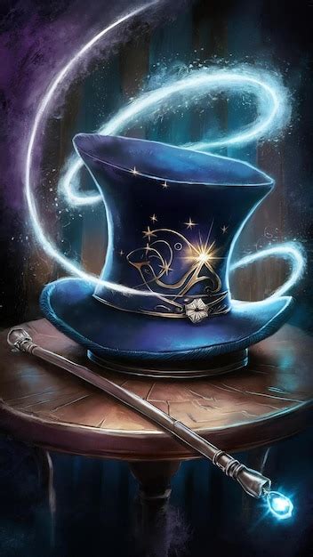Magician Hat And Wand Premium Ai Generated Image