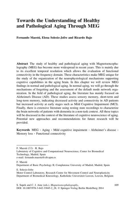 Pdf Towards The Understanding Of Healthy And Pathological Aging