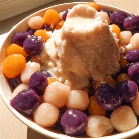 Taiwanese Taro And Sweet Potato Balls Dessert