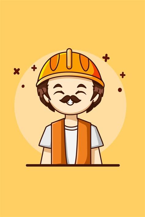 Ilustración De Dibujos Animados Del Día Del Trabajo De Trabajador De
