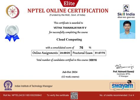 vetha thananjayan on linkedin nptel elitesilver eeekiot