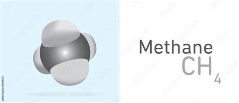 Methane Ch4 Gas Molecule Space Filling Model Structural Chemical