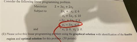 Solved Consider The Following Linear Programming Problem Chegg
