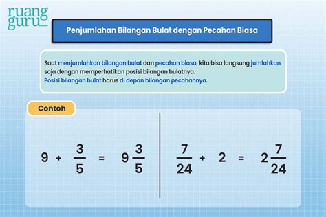 Cara Menjumlahkan Bilangan Bulat Dengan Pecahan Matematika Kelas The