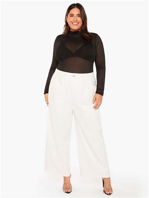 SHEIN BAE Tops de mujeres de talla grande Transparente Liso Negro ...