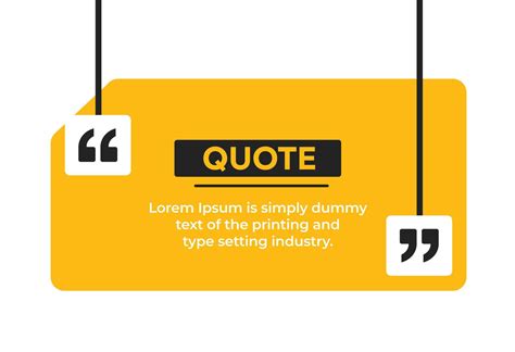 Quotation Text Frame With Hanging Quote Marks Simple Flat Illustration Banner 46359888 Vector