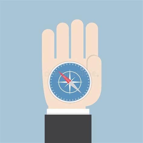 Businessman Hand Holding A Compass That Points To Success Stock Vector