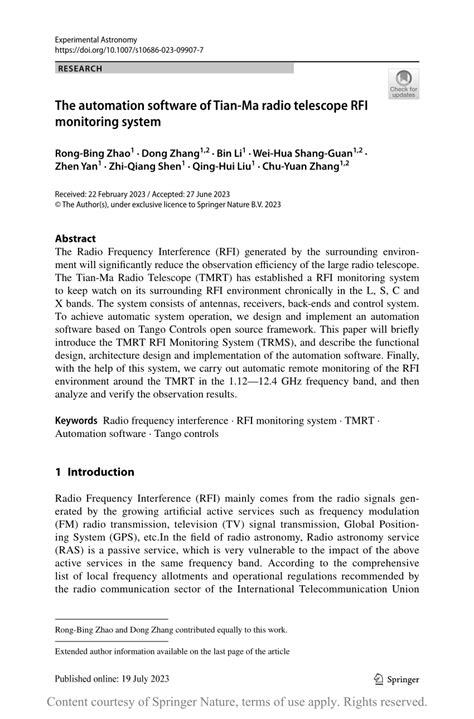 the automation software of tian ma radio telescope rfi monitoring system