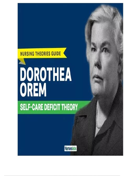 Dorothea Orem Autosaved Comprehensive Model For Ho Stuvia Us