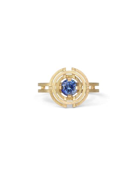 Blue Sapphire Compass Three Circle Ring Shimell And Madden