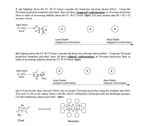Solved A Sighting Down The C C Bond Consider The Chegg