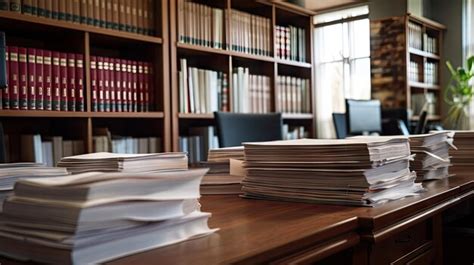 Office Organization Stacks Of Files And Documents In An Office Setting