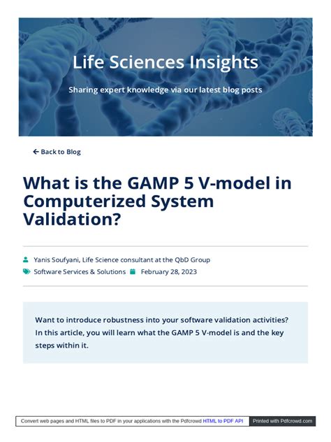 Qbdgroup Com En Blog What Is The Gamp 5 V Model In Computeri Download