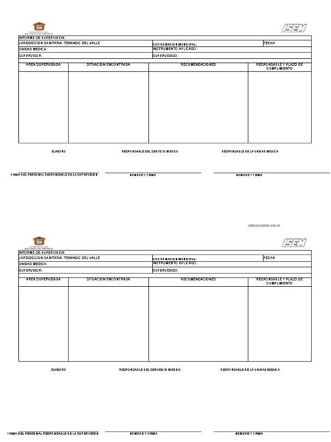 Hoja De Supervisión Actual Pdf