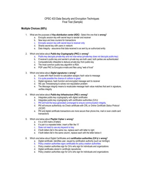Cpsc 433 Data Security And Encryption Techniques