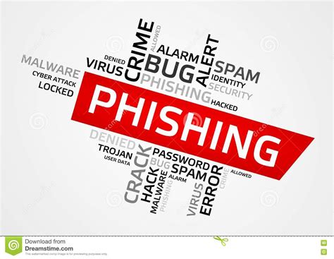 PHISHING Word Cloud Tag Cloud Vector Graphics Stock Vector