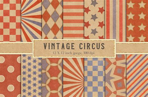 Vintage Circus Patterns A Pattern Graphic By Paper Farms Retro