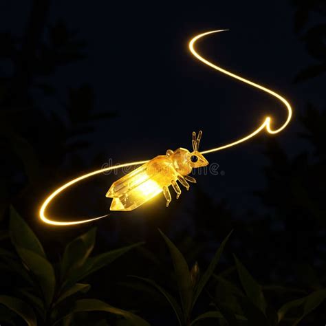 A Luminous Stylized Depiction Of A Firefly Photinus Pyralis Glows