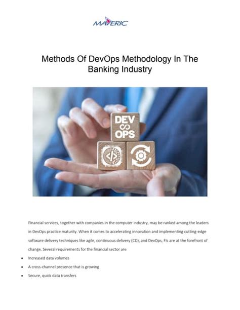 Methods Of Devops Methodology In The Banking Industry Pdf