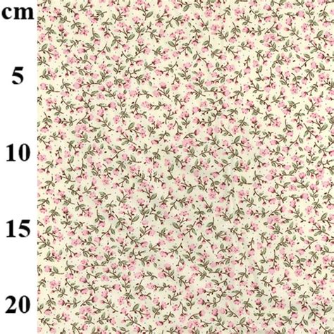 Cotton Fabric Pink Ditsy Floral Print On Cream Craft Etsy Uk