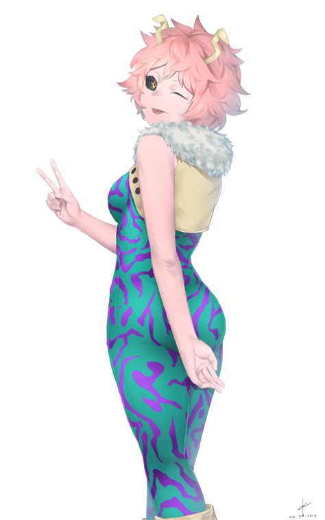 Safebooru 1girl P Arm Behind Back Ashido Mina Ass Bare Arms Bare