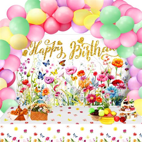 Happy Birthday Flowers And Balloons