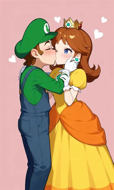 Princess Daisy And Luigi Kissing
