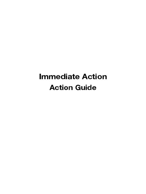 Immediate Action Action Guide Pdf Professional Skills