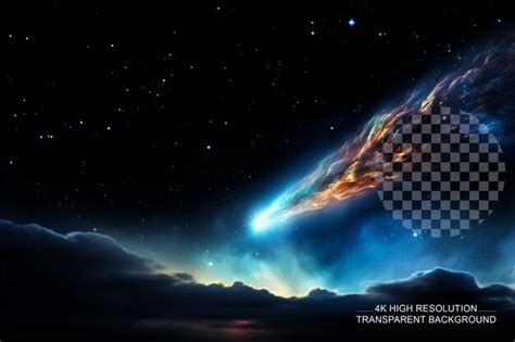 Cometa Estrella Espacial Y Nube La Cola De Un Cometa Brilla En El Espacio Exteriorradiancia