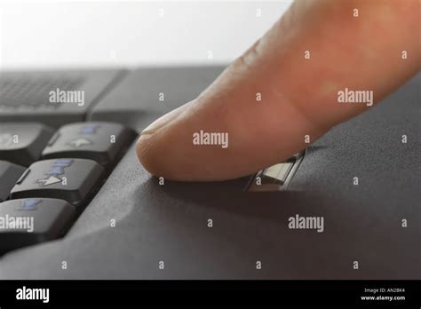 Fingerprint On A Laptop Stock Photo Alamy