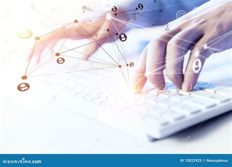 Man Typing On Keyboard Stock Image Image Of Desktop 73022925