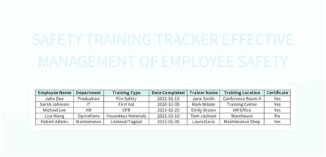 Free Training Tracker Templates For Google Sheets And Microsoft Excel Slidesdocs