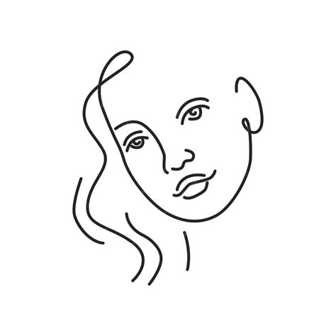 Premium Vector Woman Face Doodle In Abstract Design Trendy