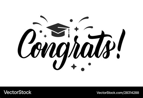 Congrats Graduation Congratulations At School Vector Image