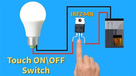 Simple Touch Onoff Switch Circuit With Single Transistor Irfz44n