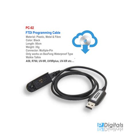 Baofeng Programming Cable Pc 02 Multi Pin Shopee Malaysia