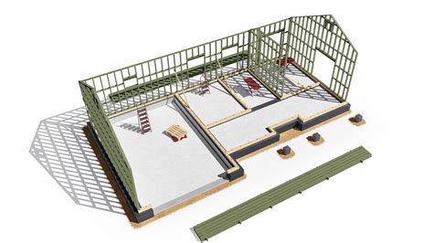 Process Of Assembling A Wood Frame House Cgi Video On Behance