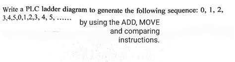 Solved Write A PLC Ladder Diagram To Generate The Following Chegg Com