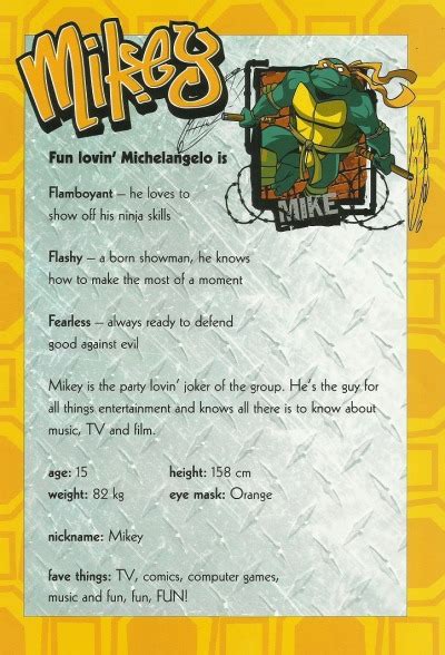 Bios Taken From Tmnt Action File Book Tumbex