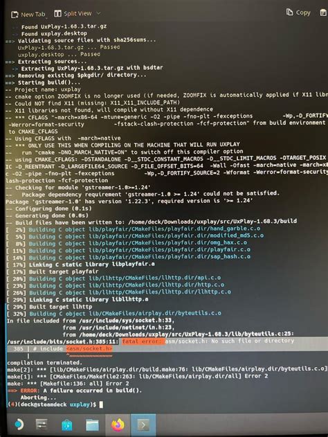 trying to install uxplay makepkg error r steamos