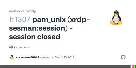 Pamunix Xrdp Sesmansession Session Closed · Issue 1307